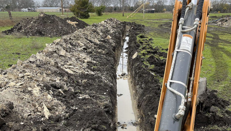 Digging Trench for Water Line Installation, Repair, or Replacement