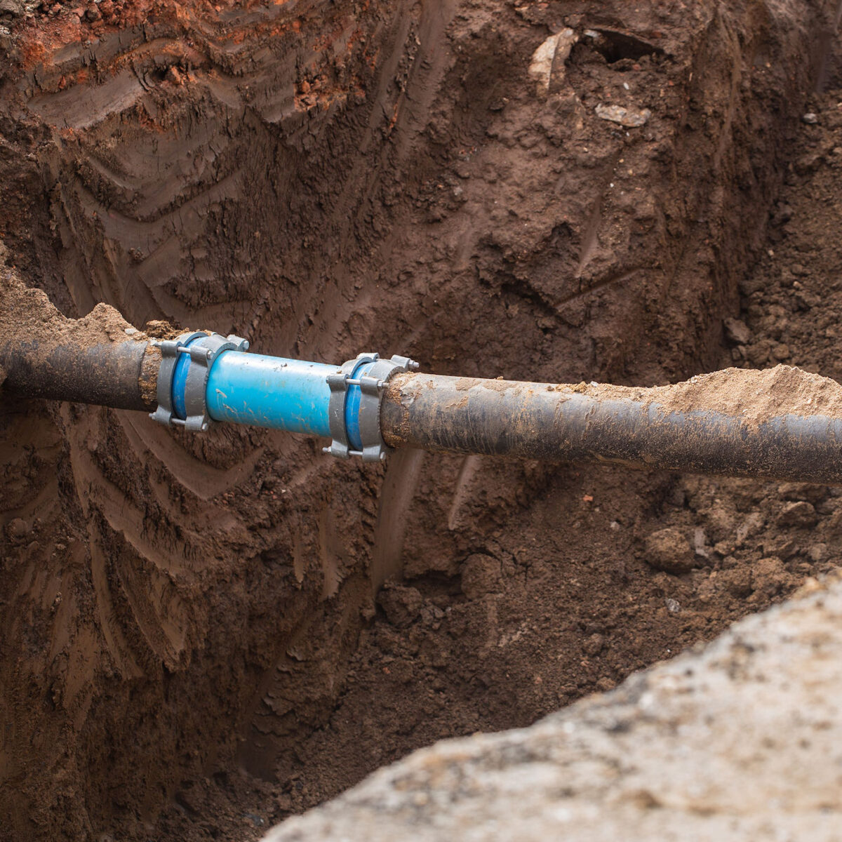 Digging Trench for Water Line Installation, Repair, or Replacement