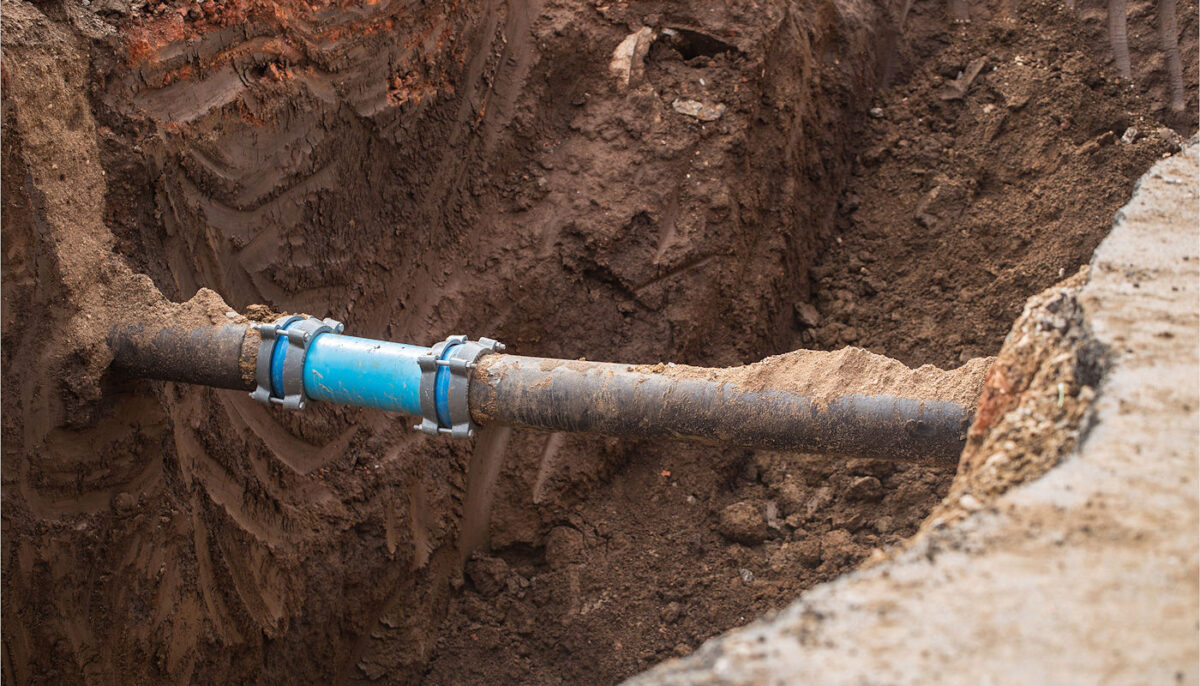 Digging Trench for Water Line Installation, Repair, or Replacement